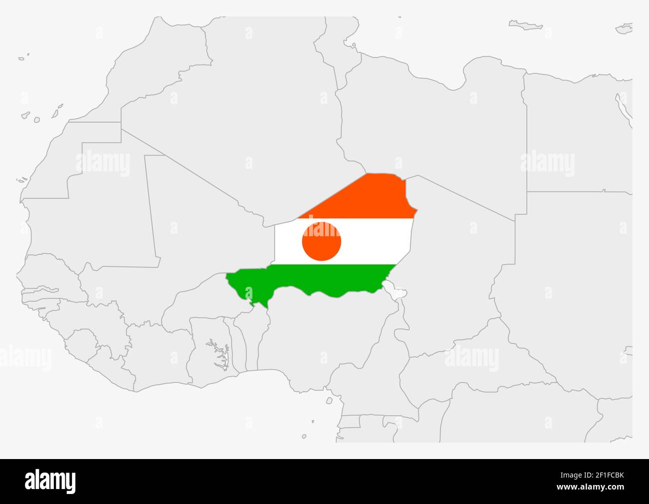 Niger Flag Map