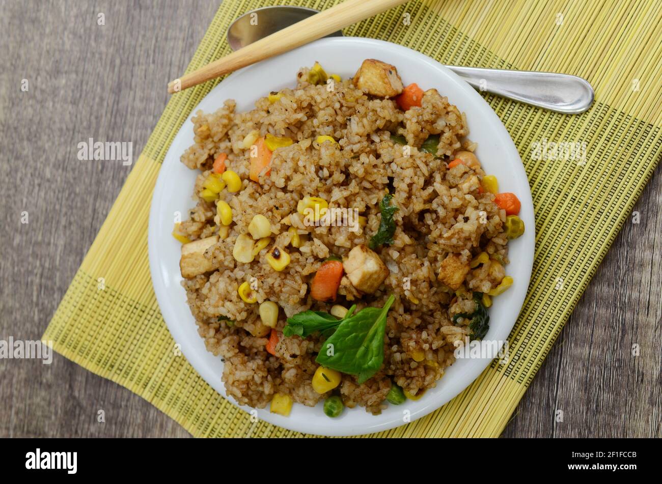 A fried rice plate meal Stock Photo - Alamy