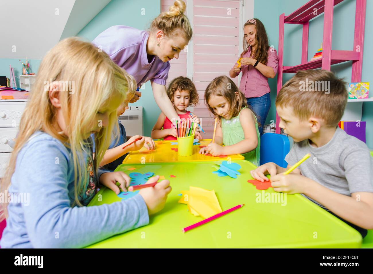 comprehensive development of preschoolers at the art school Stock Photo ...
