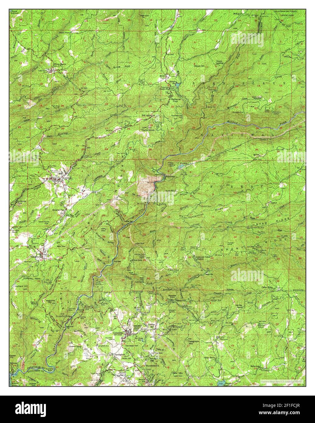Columbia, California, map 1948, 1:62500, United States of America by ...