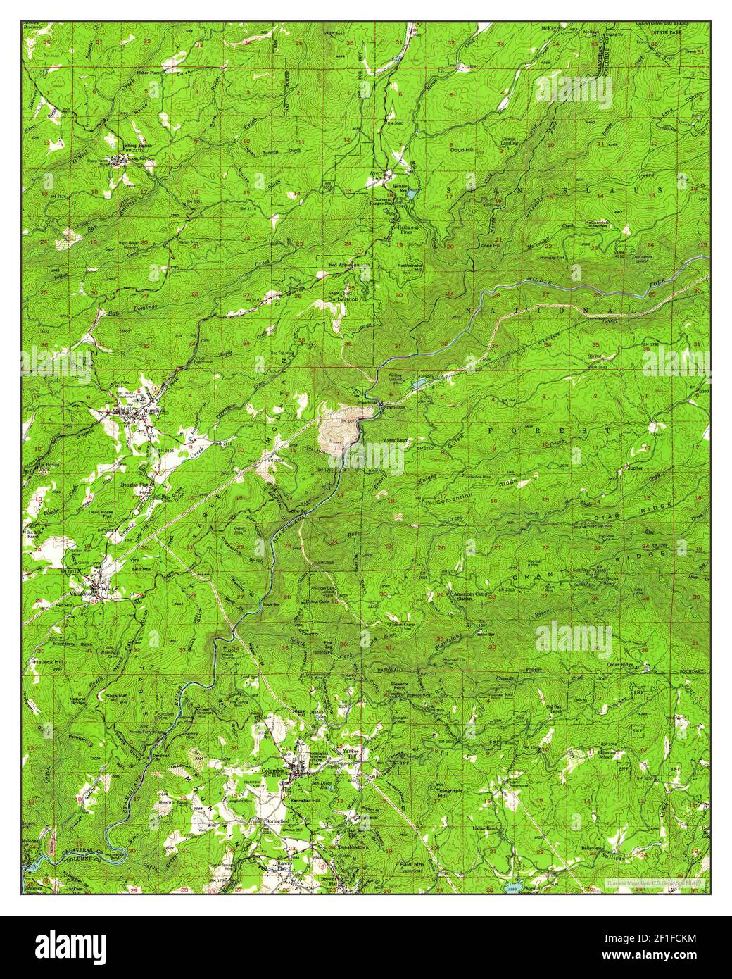 Columbia, California, map 1948, 1:62500, United States of America by ...