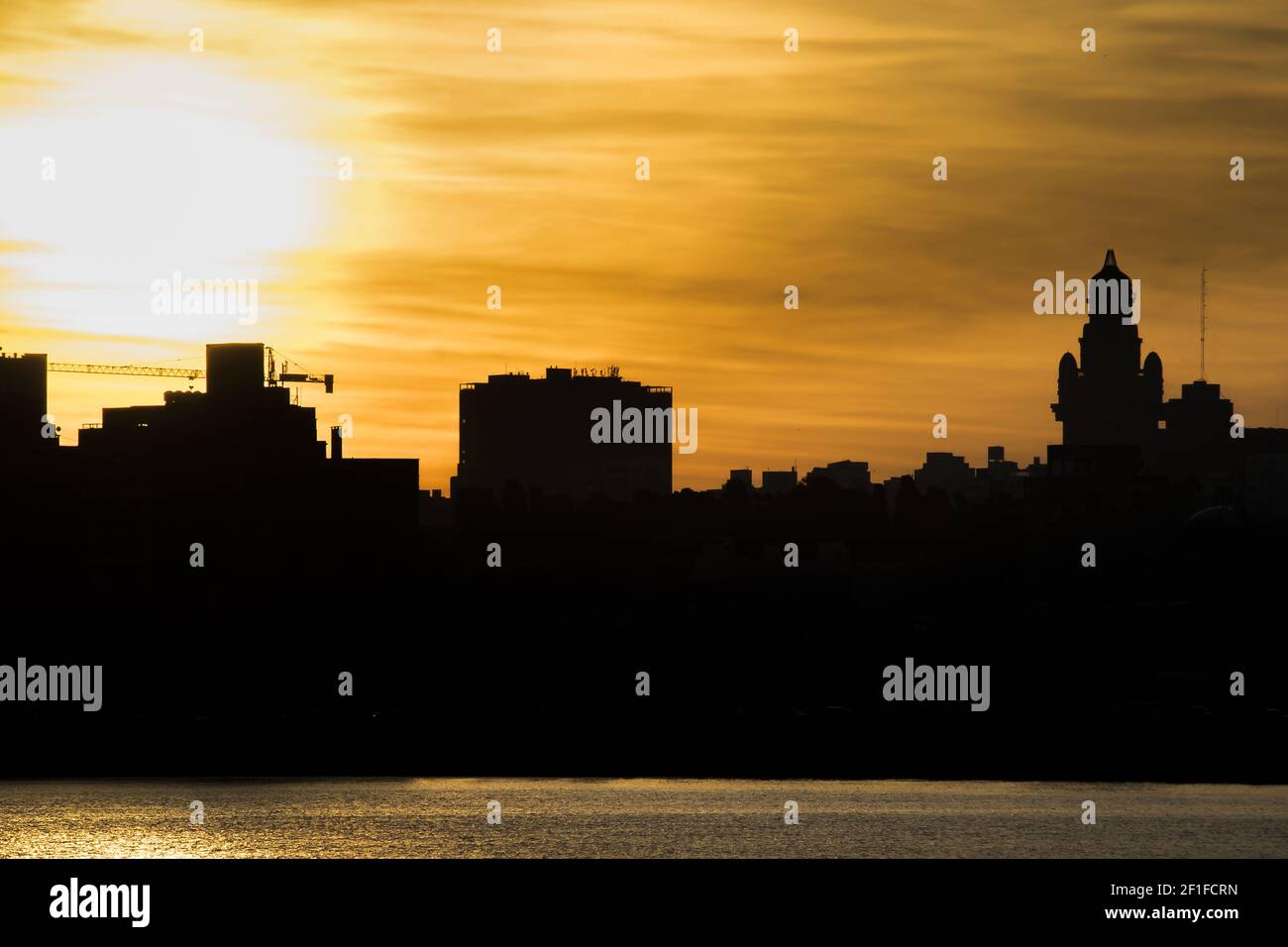 Cityscape Sunset Scene, Montevideo, Uruguay Stock Photo - Alamy