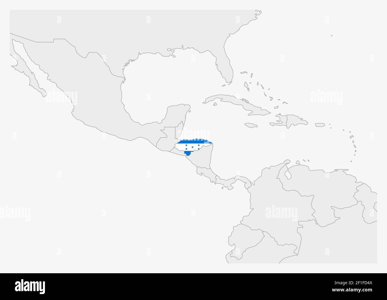 Honduras country vector color map hi-res stock photography and images ...