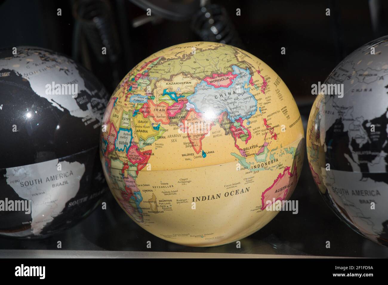 Set of globes of various types in view Stock Photo - Alamy