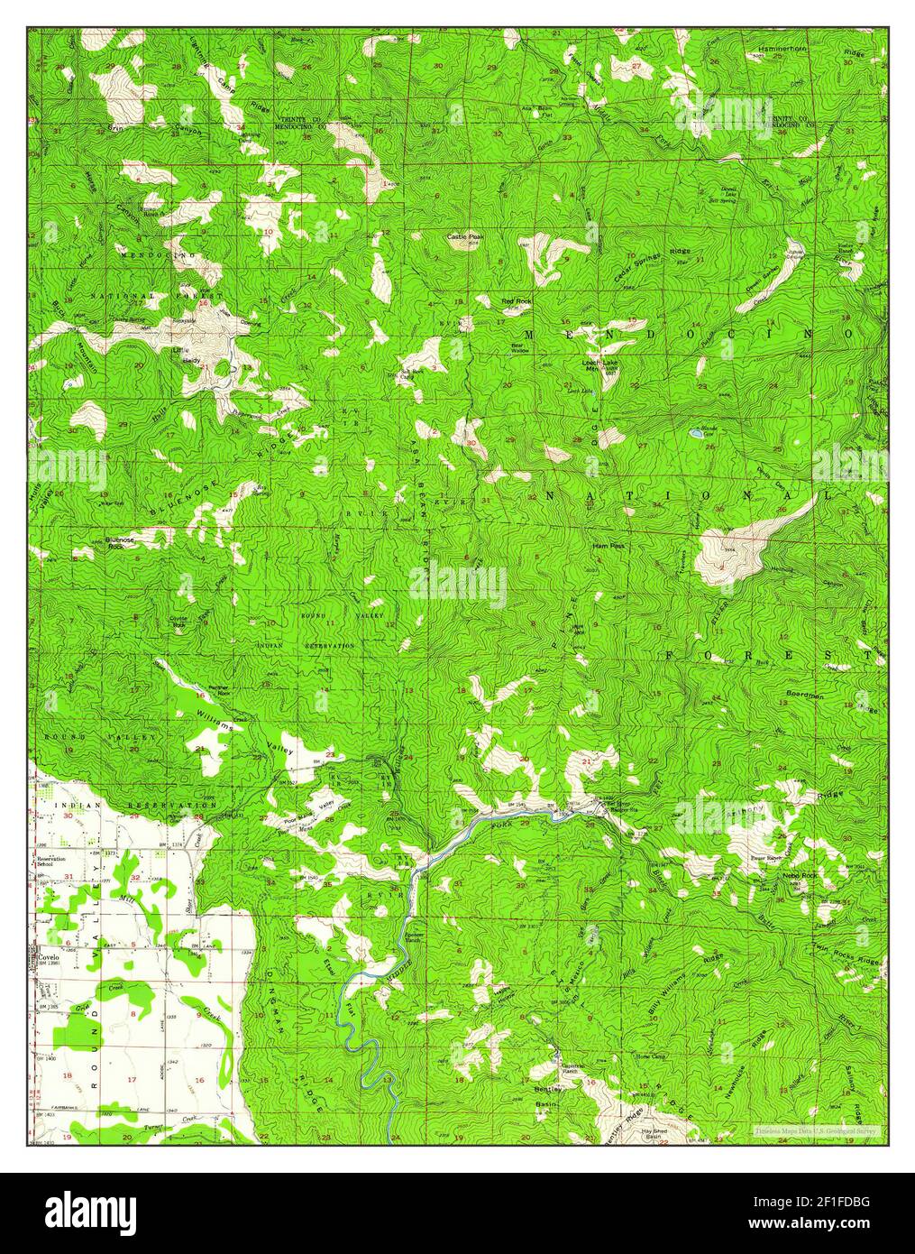 Covelo, California, map 1952, 1:62500, United States of America by ...