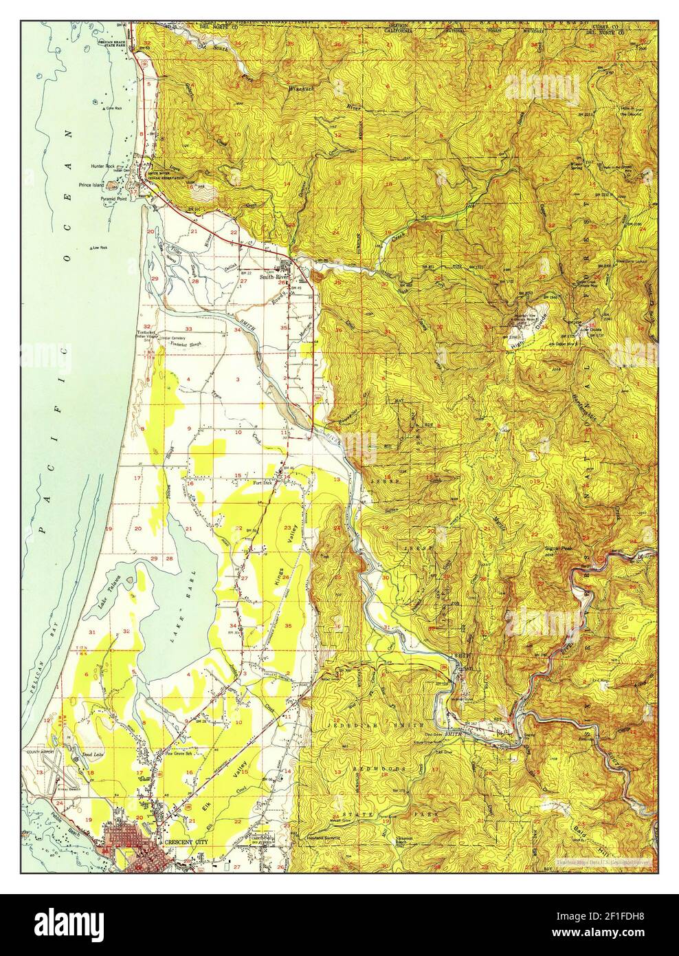 Crescent City, California, map 1952, 1:62500, United States of America ...