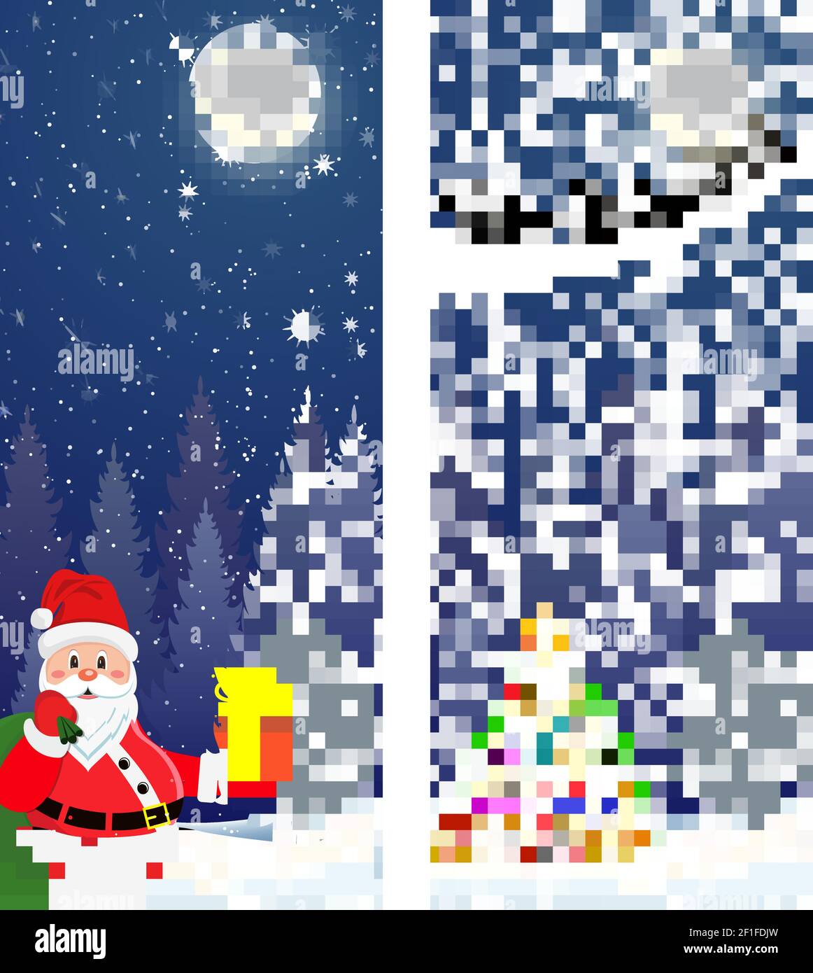 Gift bag in sleigh Stock Vector Images - Alamy