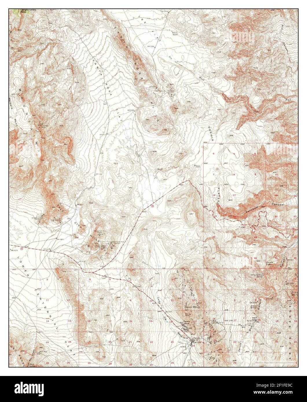 Darwin, California, map 1950, 1:62500, United States of America by ...