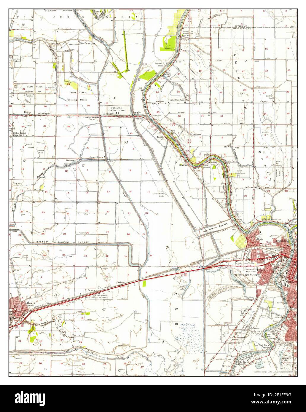 Davis, California, map 1954, 1:62500, United States of America by ...