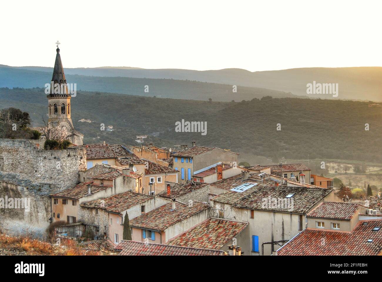 Provencal village at sunrise Stock Photo - Alamy