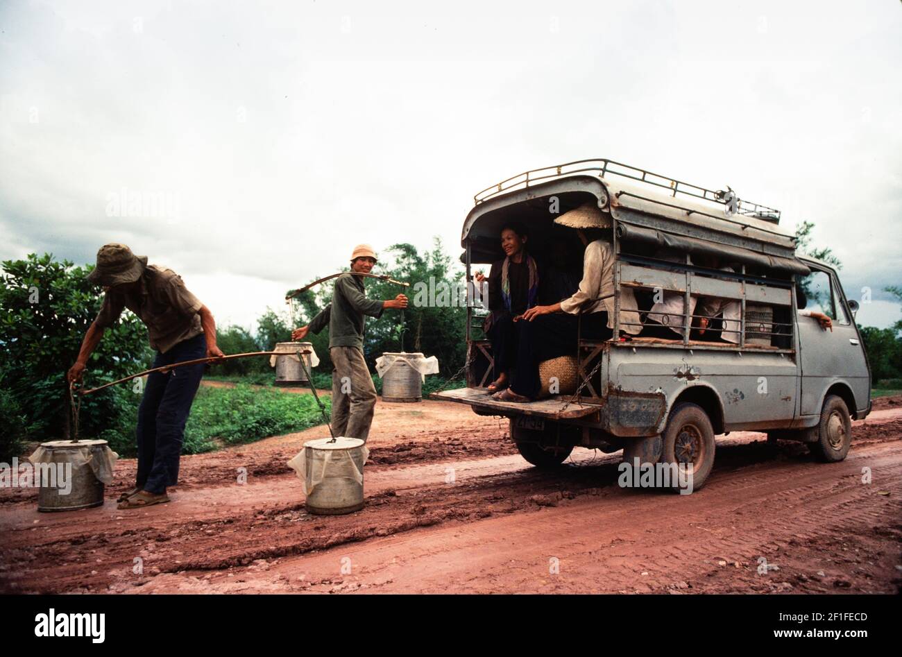 A rural taxi dropping off passengers, Vietnam, June 1980 Stock Photo ...