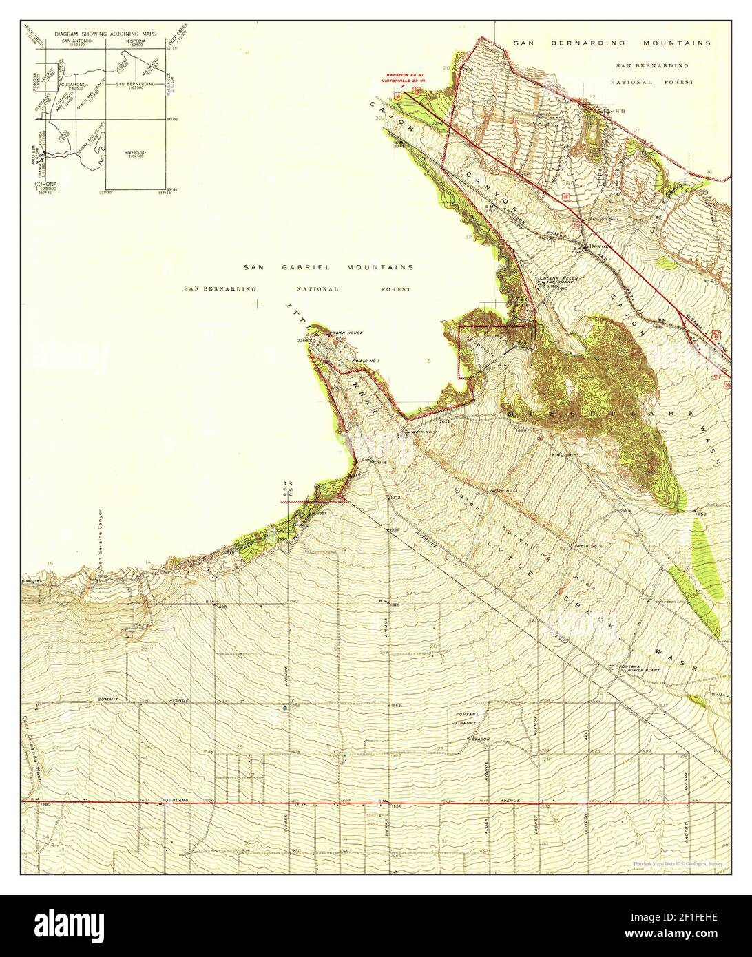 Devore, California, map 1941, 1:31680, United States of America by ...