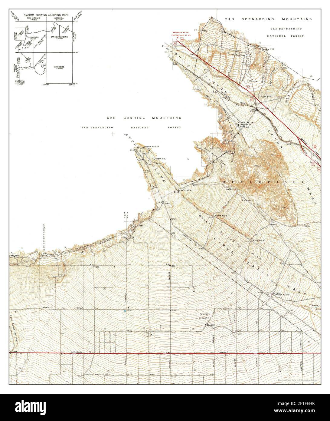 Devore, California, map 1941, 1:31680, United States of America by ...
