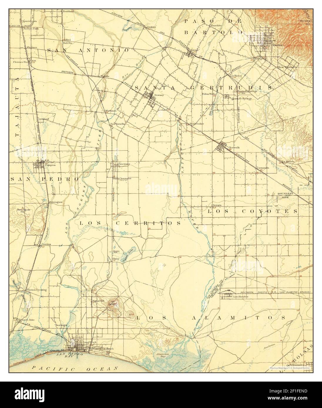 Downey, California, map 1902, 1:62500, United States of America by ...