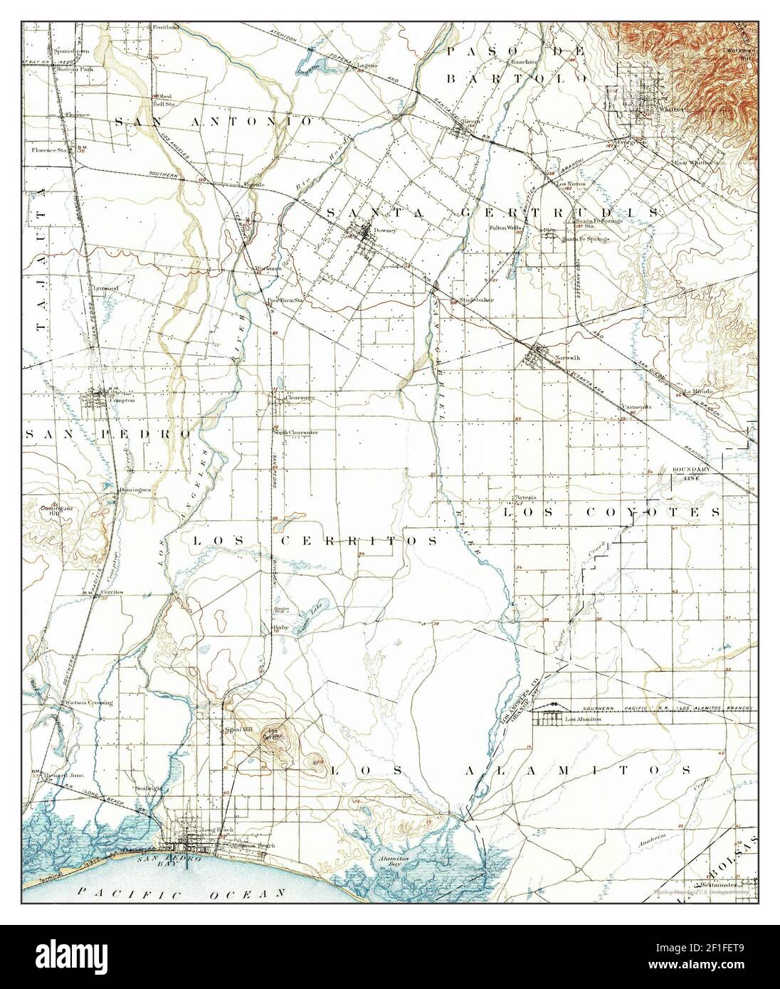 Downey, California, map 1902, 1:62500, United States of America by ...