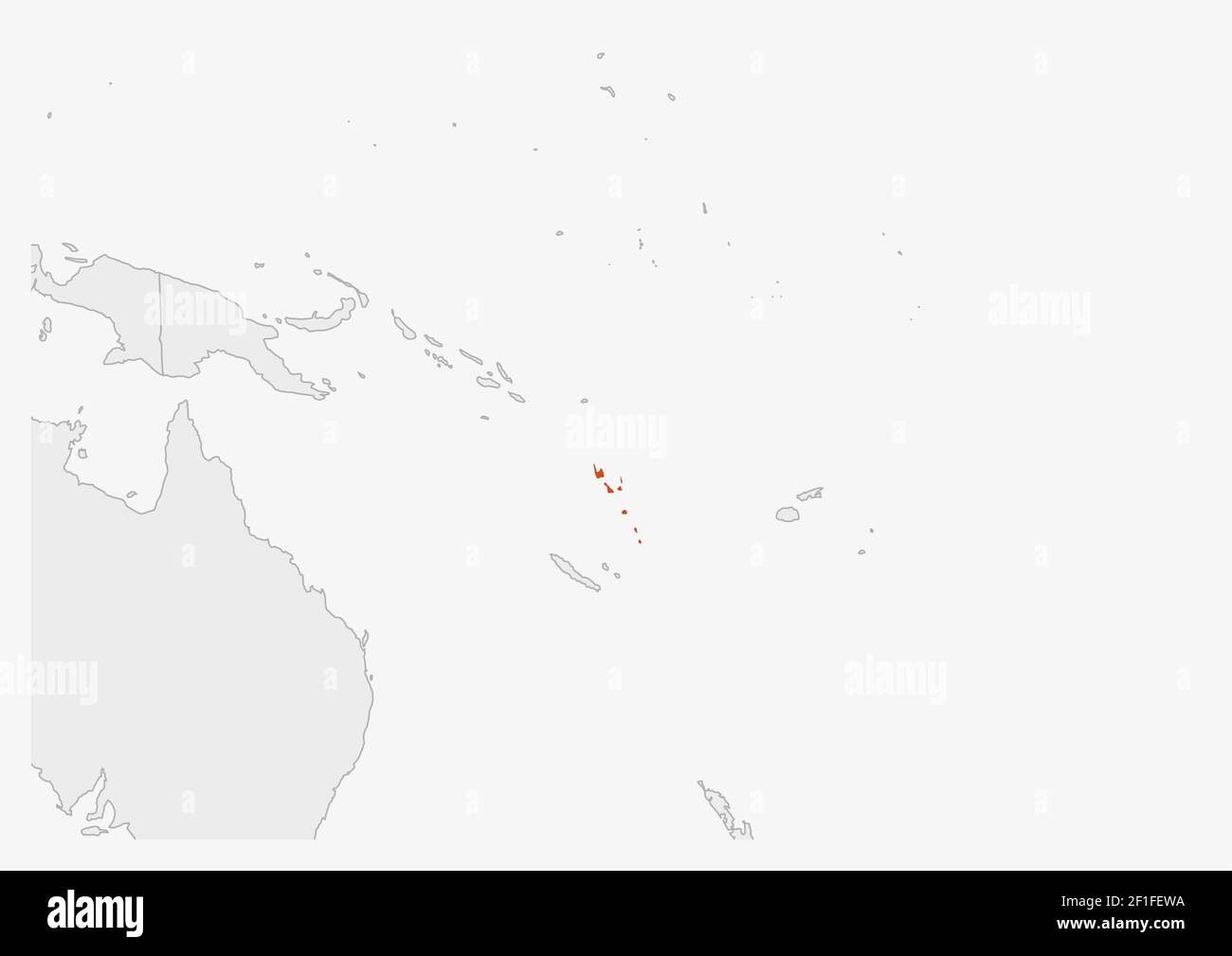 Vanuatu map highlighted in Vanuatu flag colors, gray map with ...