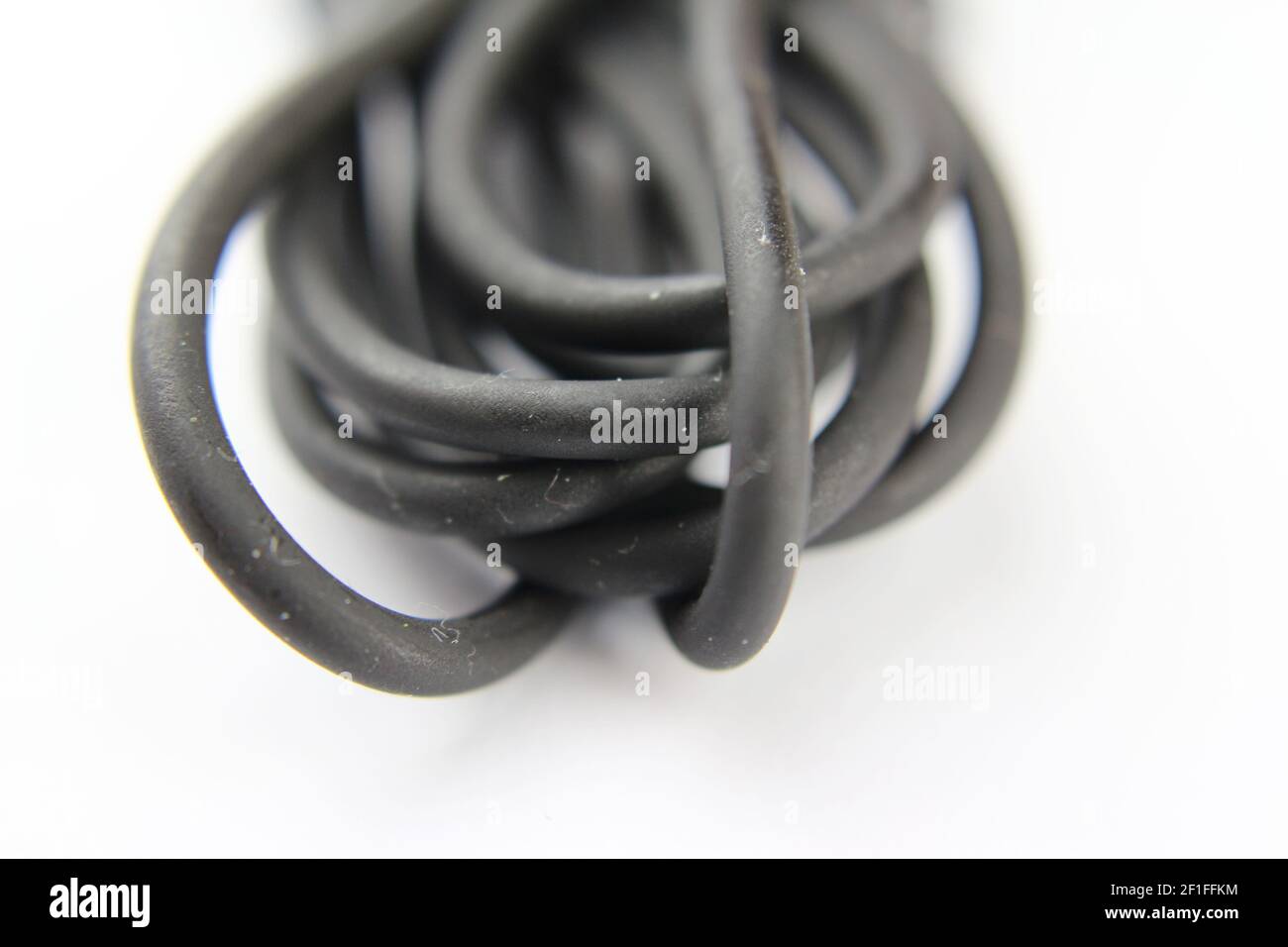 Electronic car connection cable, such as dvd player. Coiled and shown ...