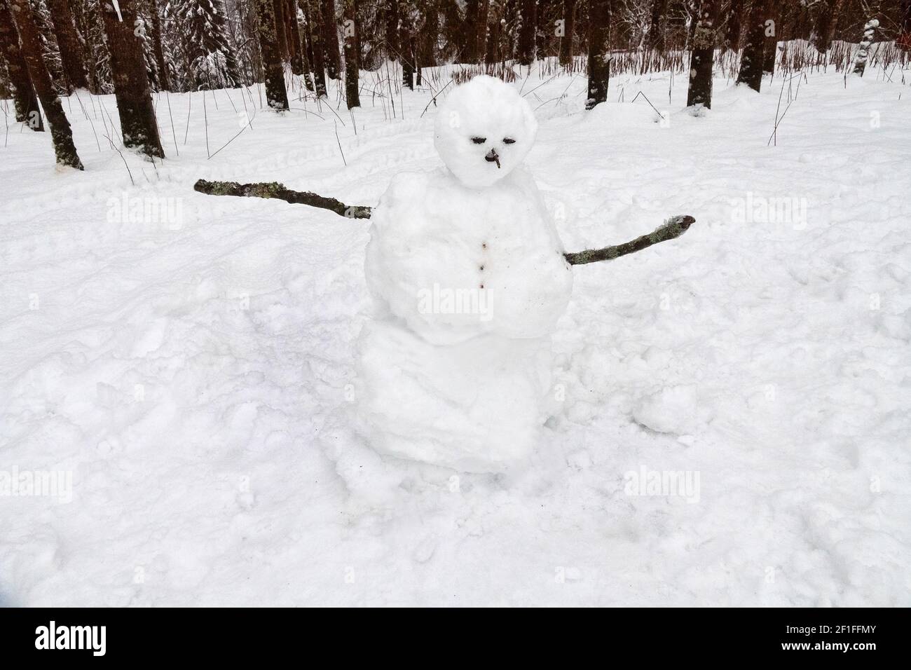 Sissy-snowman (peasants buxom wife) makes his way through the snow ...