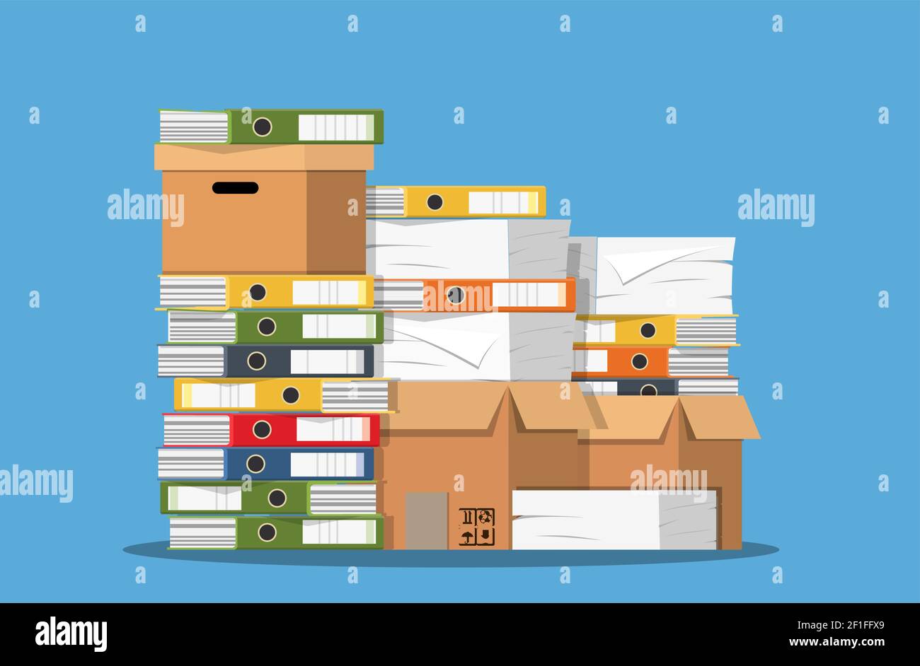 Pile of paper documents and file folders Stock Vector Image & Art - Alamy