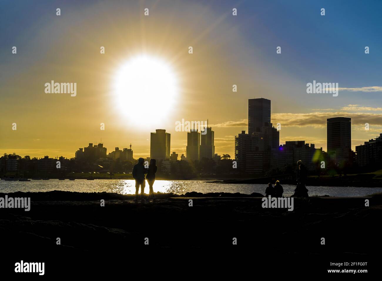Urban Sunset Scene, Montevideo, Uruguay Stock Photo - Alamy