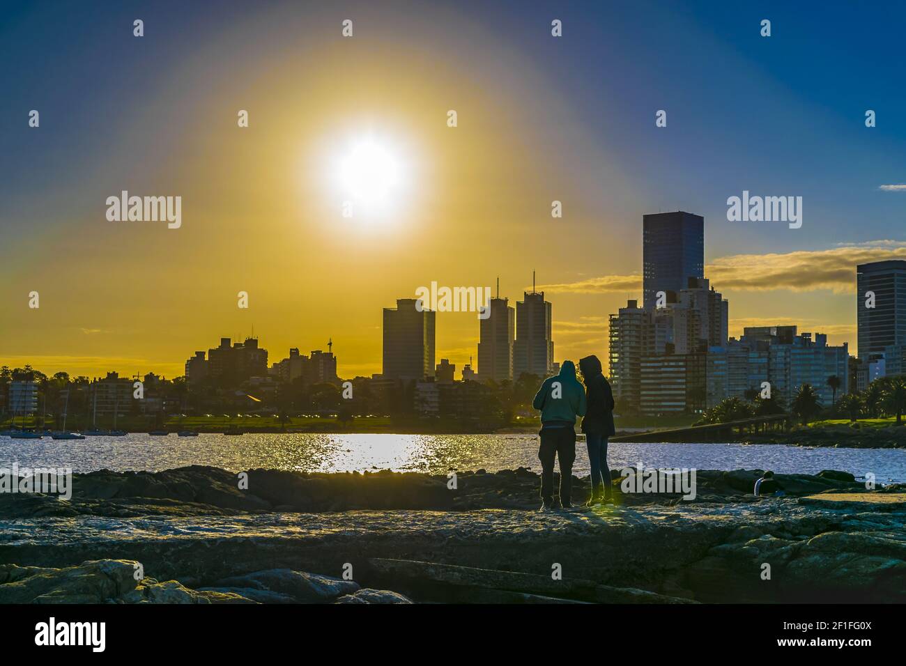 Urban Sunset Scene, Montevideo, Uruguay Stock Photo - Alamy