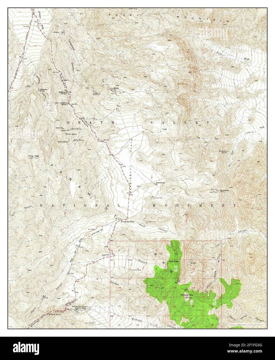 Emigrant Canyon, California, map 1952, 1:62500, United States of ...