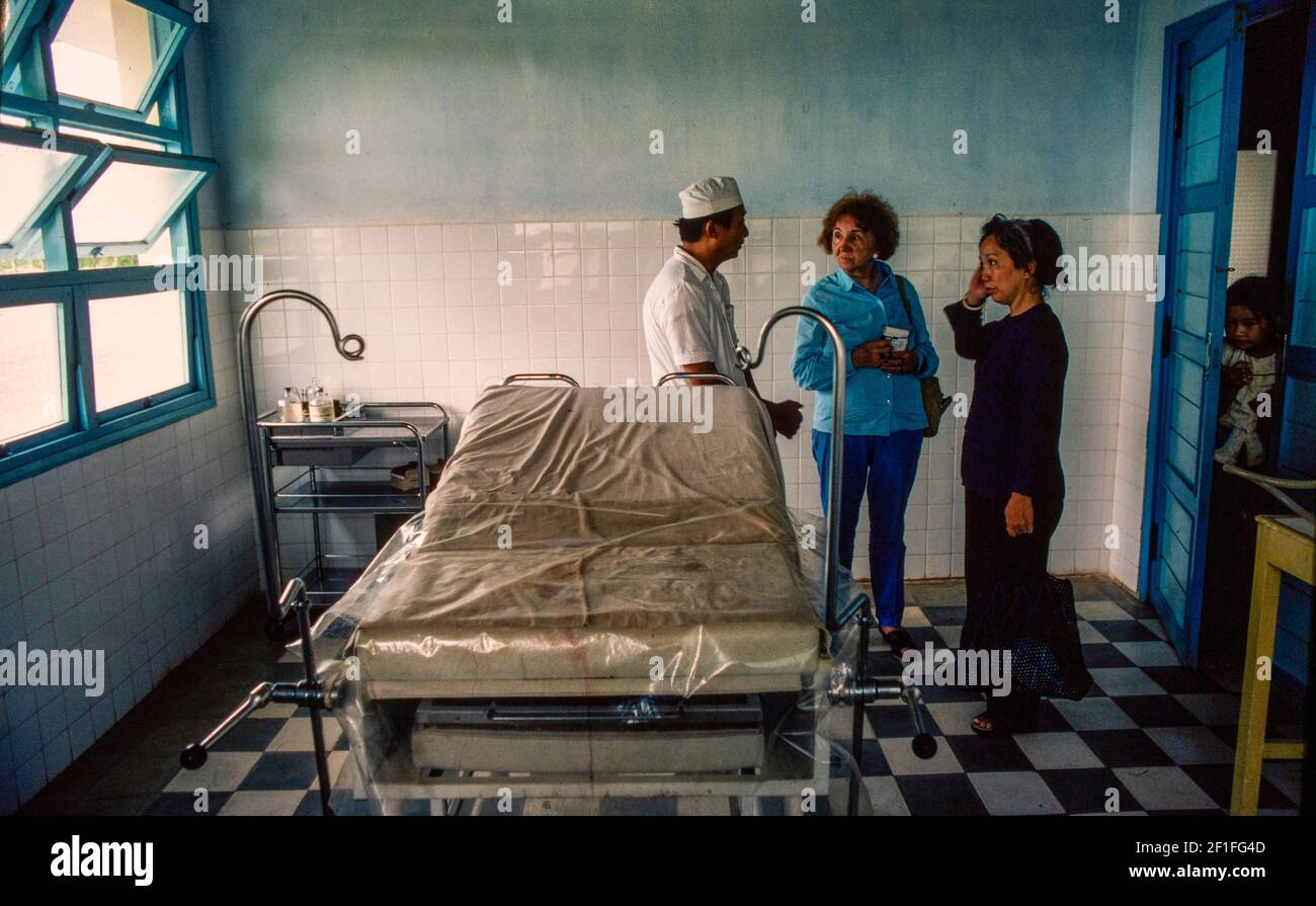 Madame Louise Vidaud du Plaud (centre) visiting a hospital in the New ...