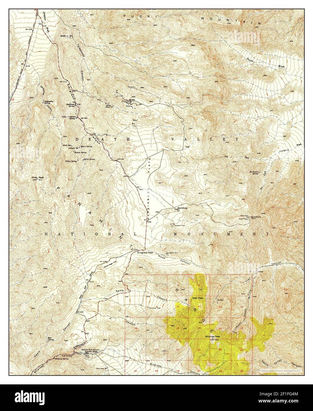 Emigrant Canyon, California, map 1952, 1:62500, United States of ...