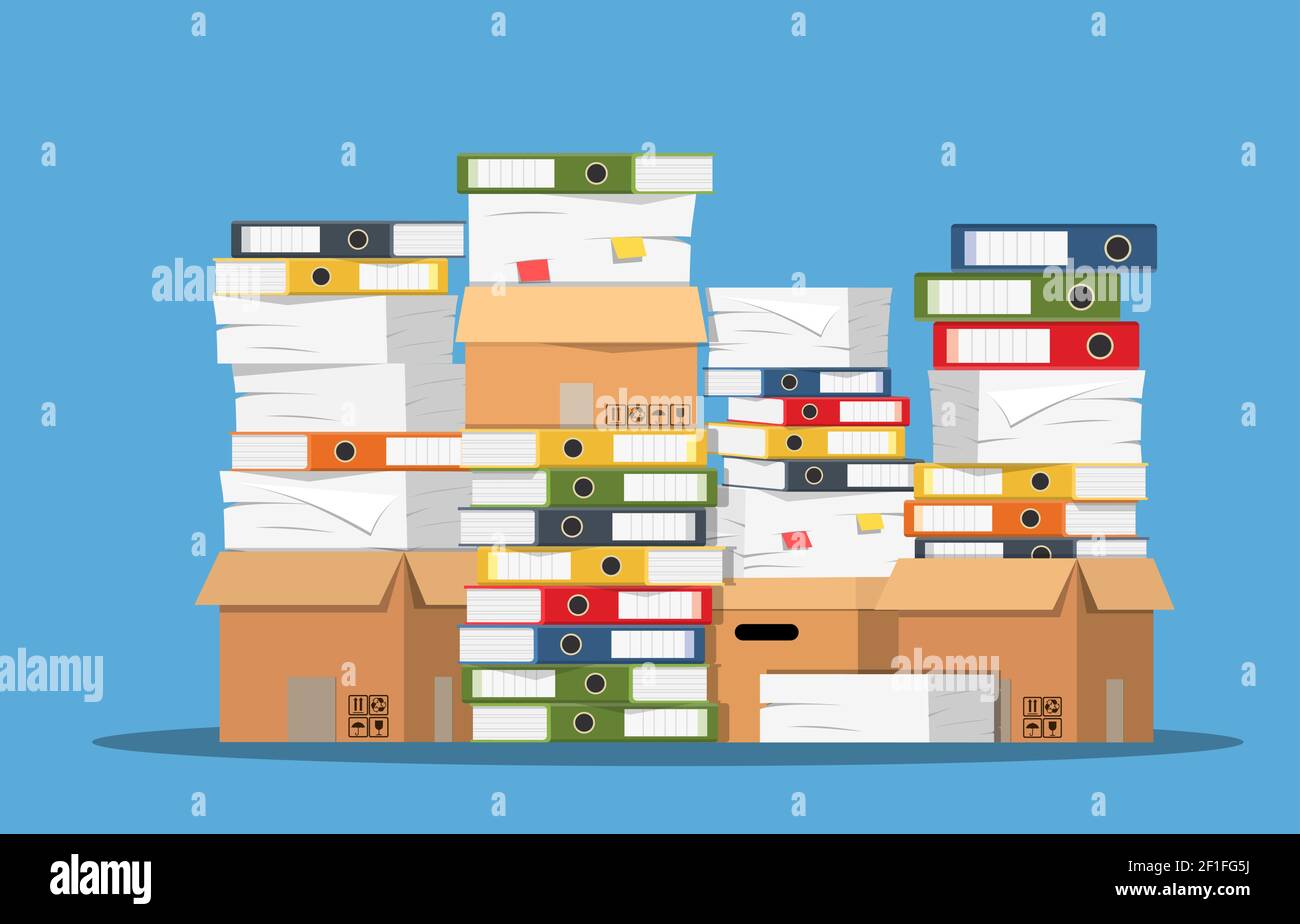 Pile of paper documents and file folders Stock Vector Image & Art - Alamy