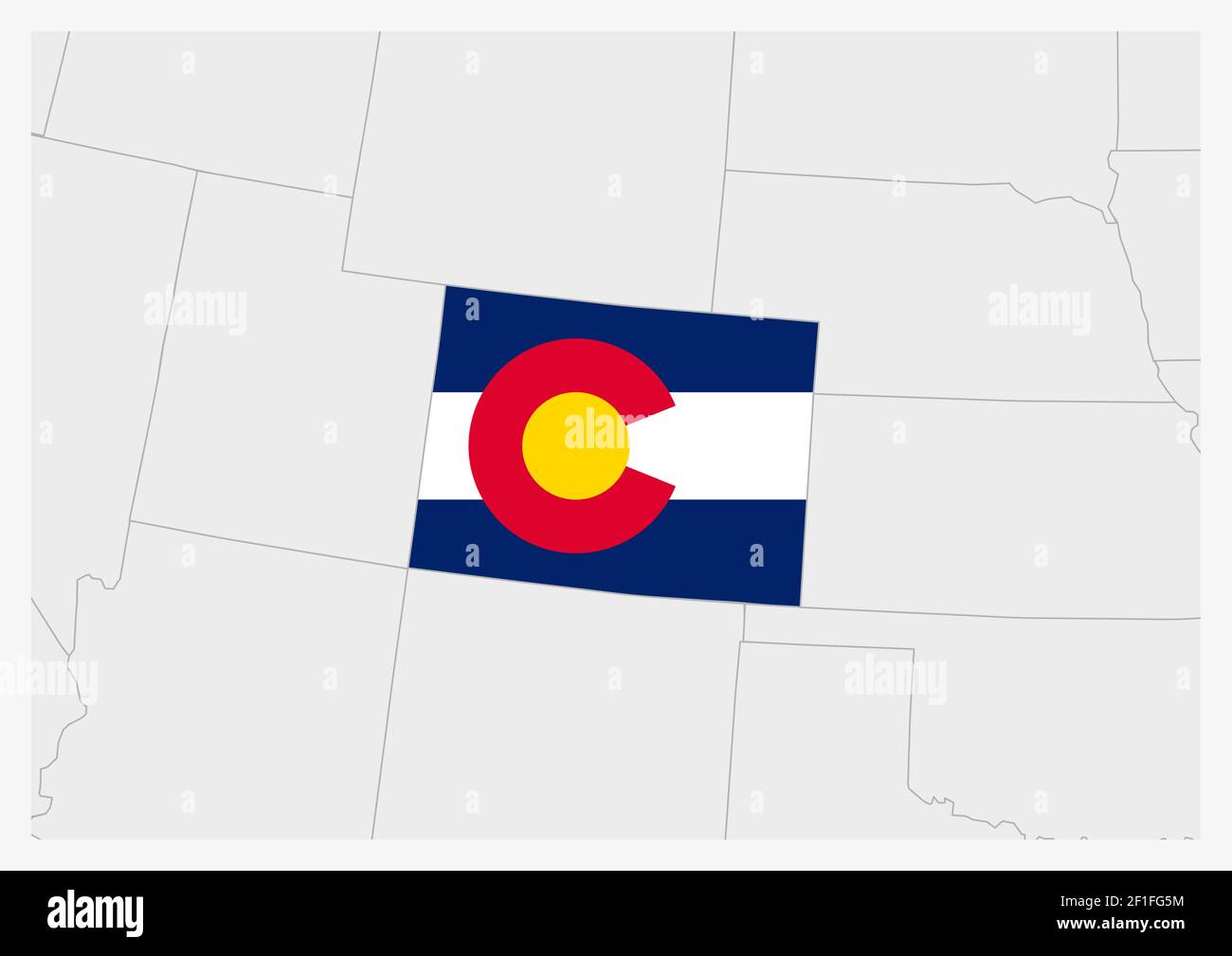 US state Colorado map highlighted in Colorado flag colors, gray map ...