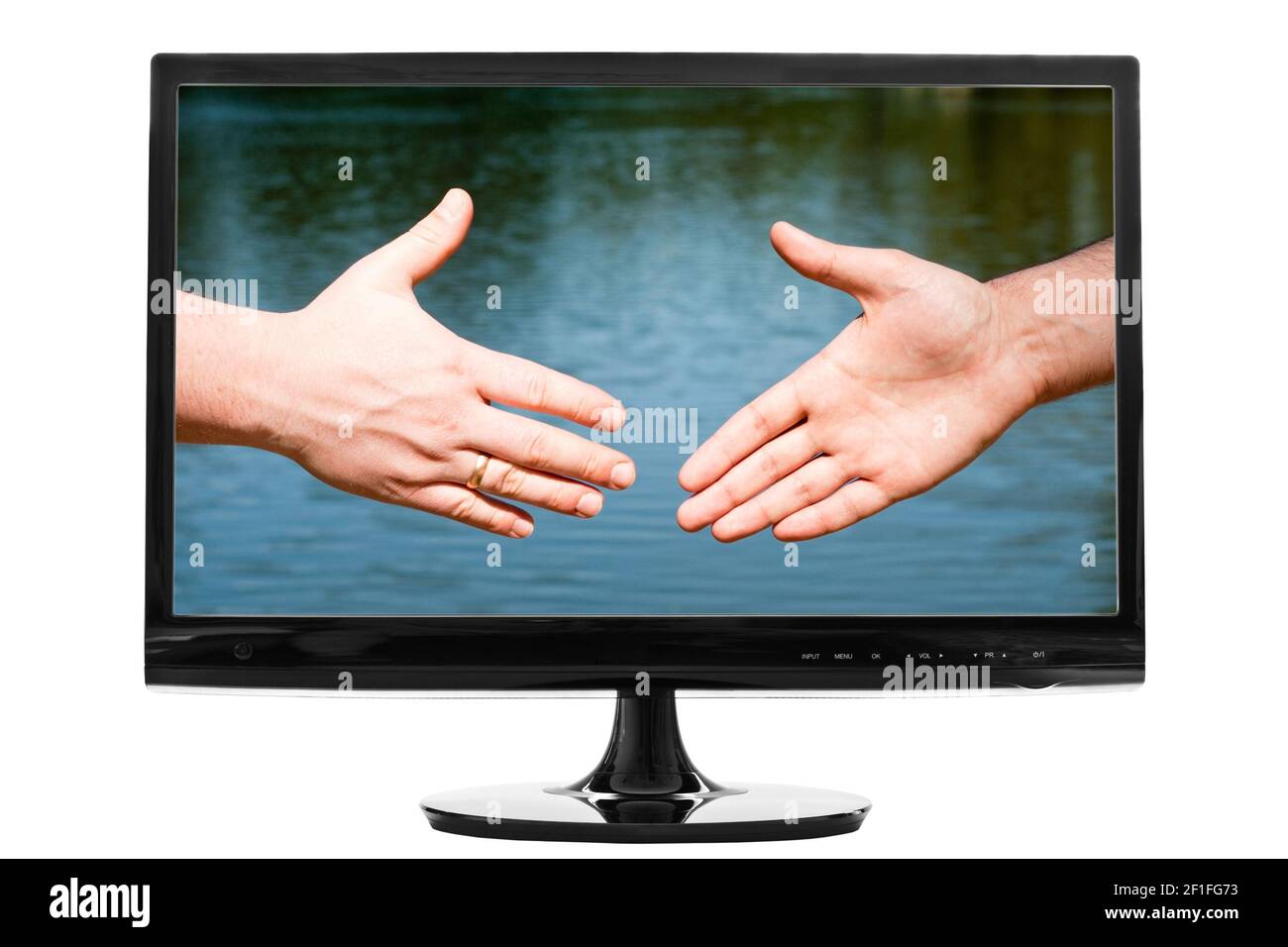computer screen isolated on white Stock Photo - Alamy
