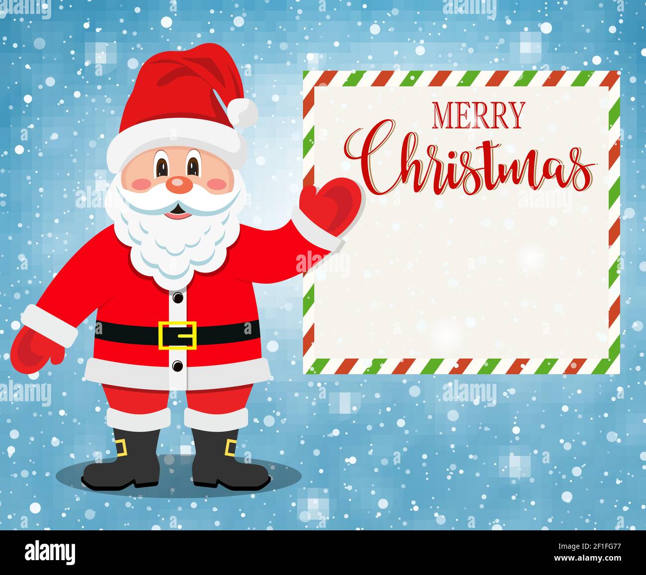 Santa Claus Character Showing Merry Christmas Stock Vector Image & Art ...