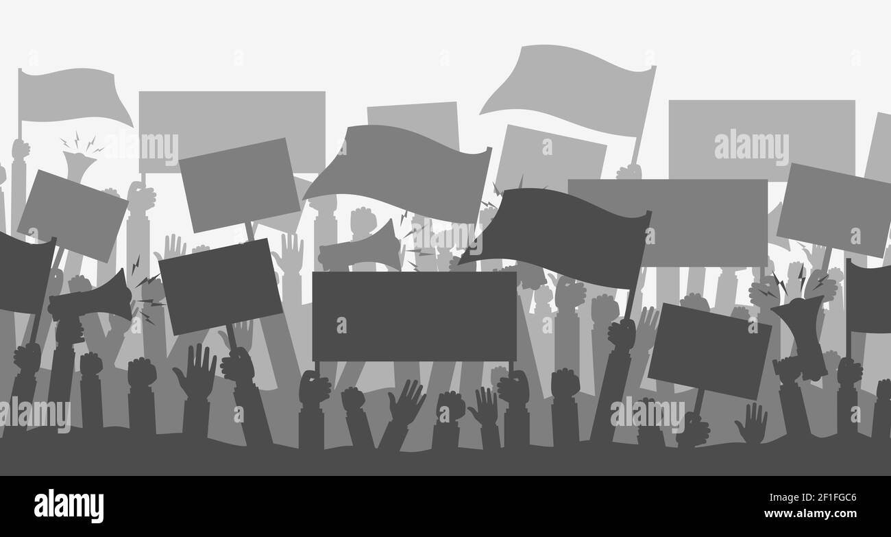 Protest banners and flags Black and White Stock Photos & Images - Alamy