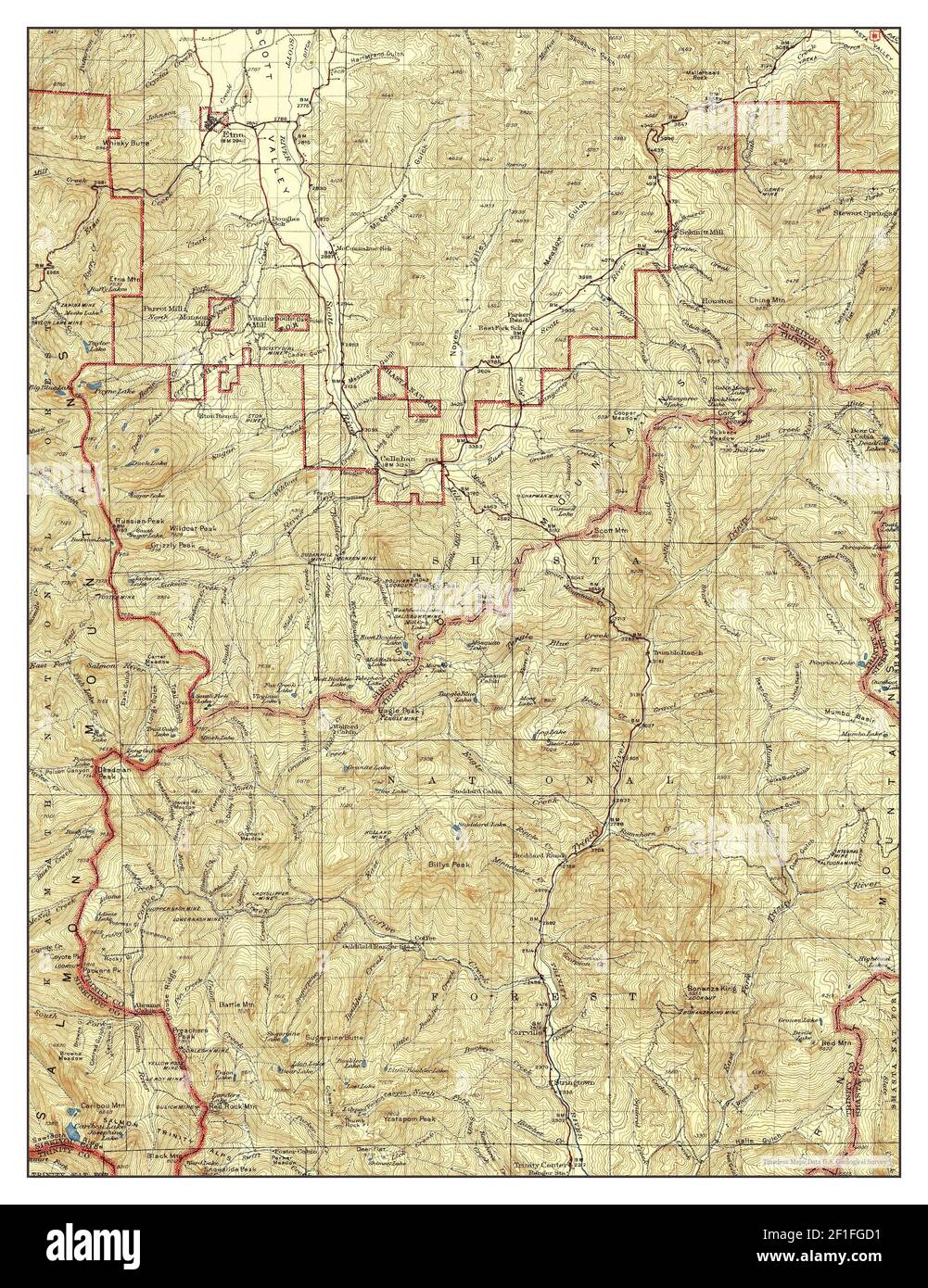 Etna, California, map 1934, 1:125000, United States of America by ...