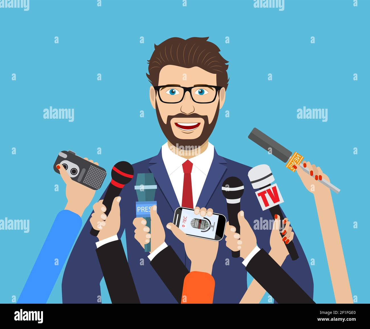 Young man broadcasting live Stock Vector Images - Alamy