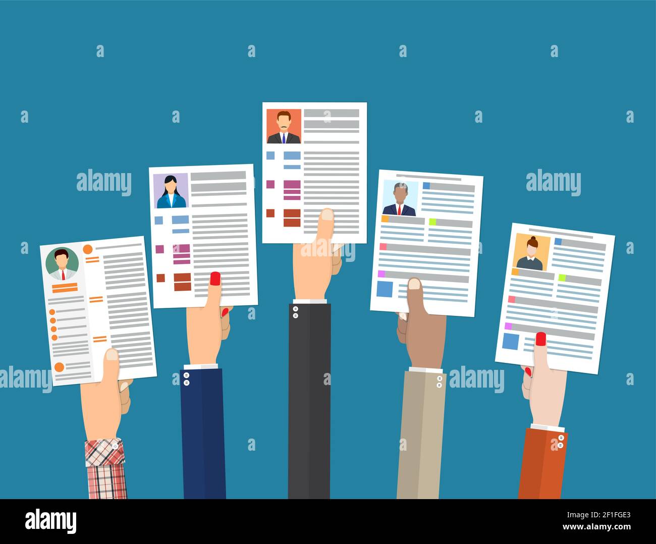 Hands holding cv resume documents Stock Vector Image & Art - Alamy