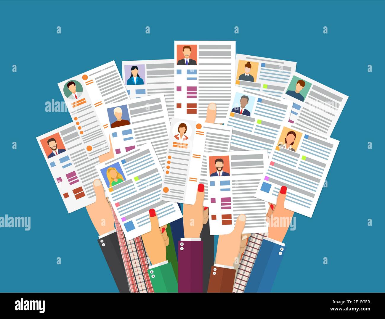 Hands holding cv resume documents Stock Vector Image & Art - Alamy
