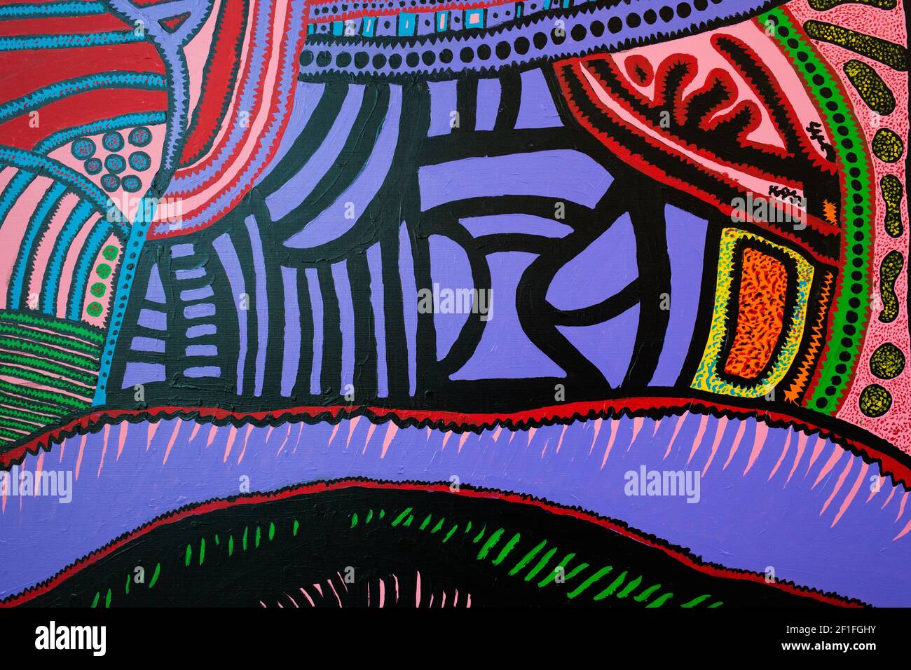A close-up of one of the 'My Eternal Soul Paintings' created by Yayoi ...