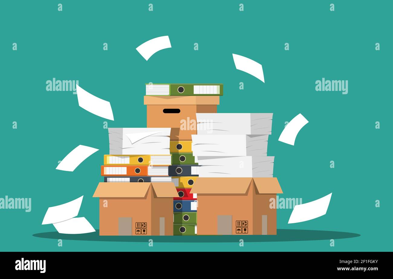 Pile of paper documents and file folders Stock Vector Image & Art - Alamy