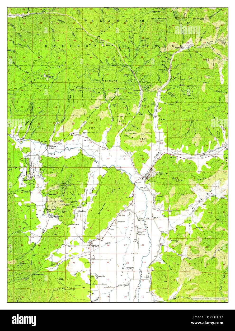 Fort Jones, California, map 1955, 1:62500, United States of America by ...