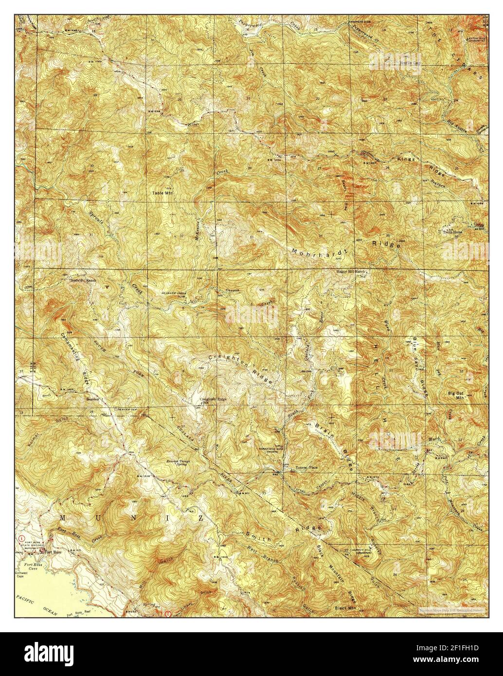 Fort Ross, California, map 1944, 1:31680, United States of America by ...