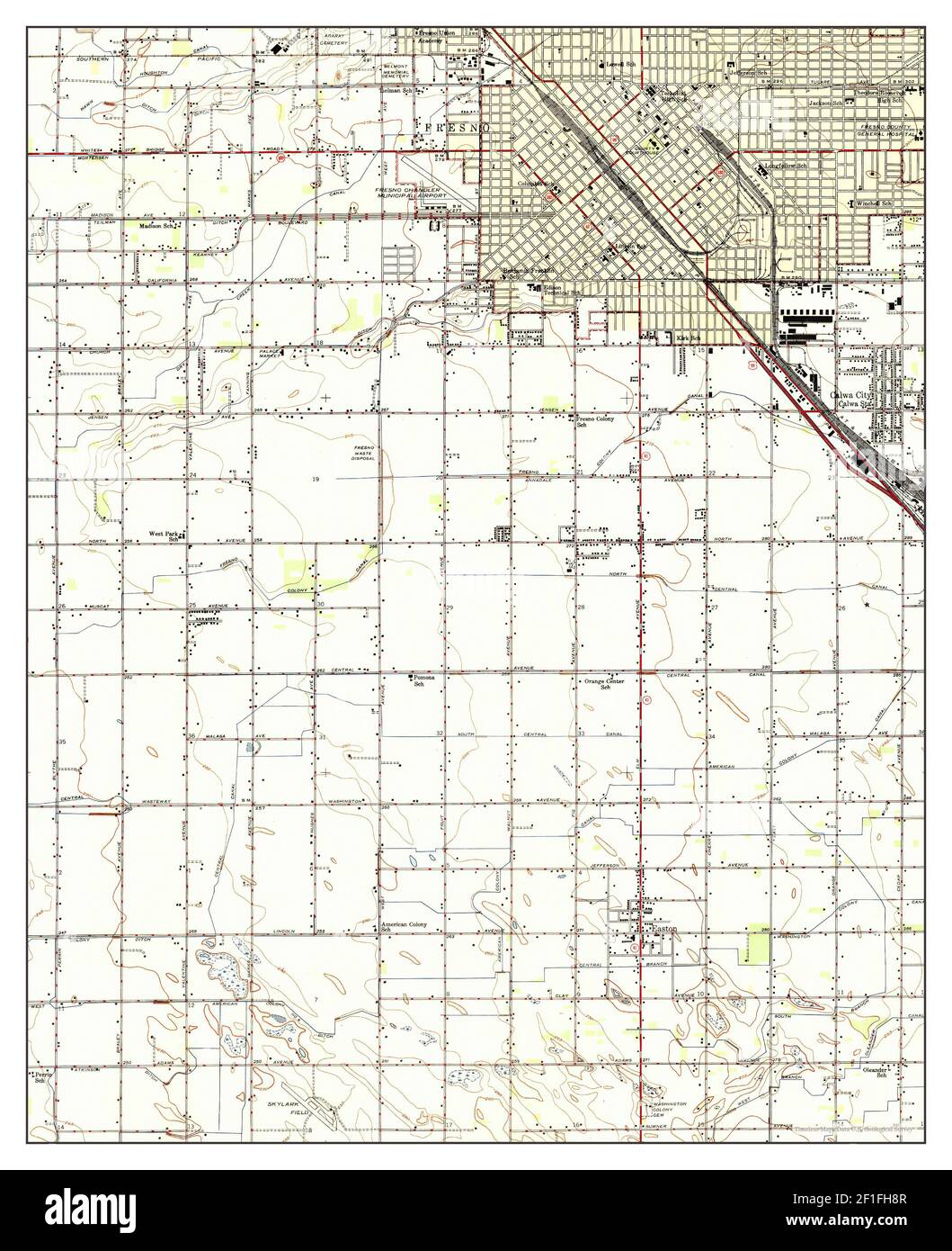 Fresno South, California, map 1947, 1:24000, United States of America ...