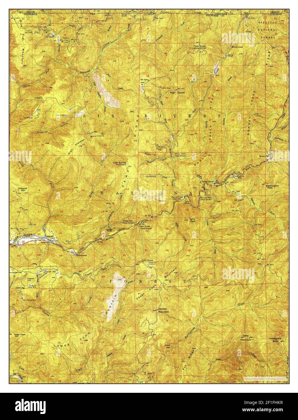 Gasquet, California, map 1951, 1:62500, United States of America by ...