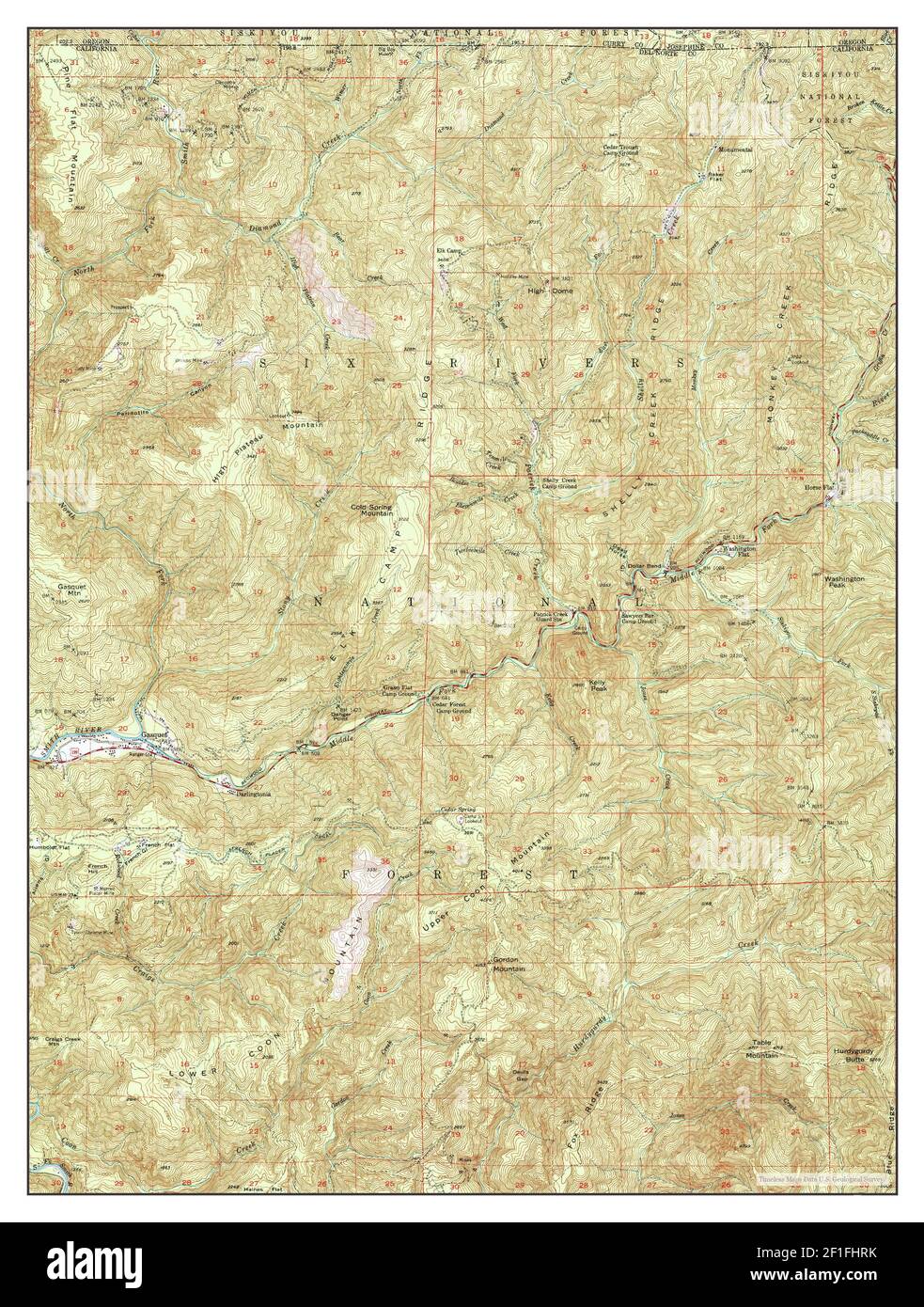 Gasquet, California, map 1951, 1:62500, United States of America by ...