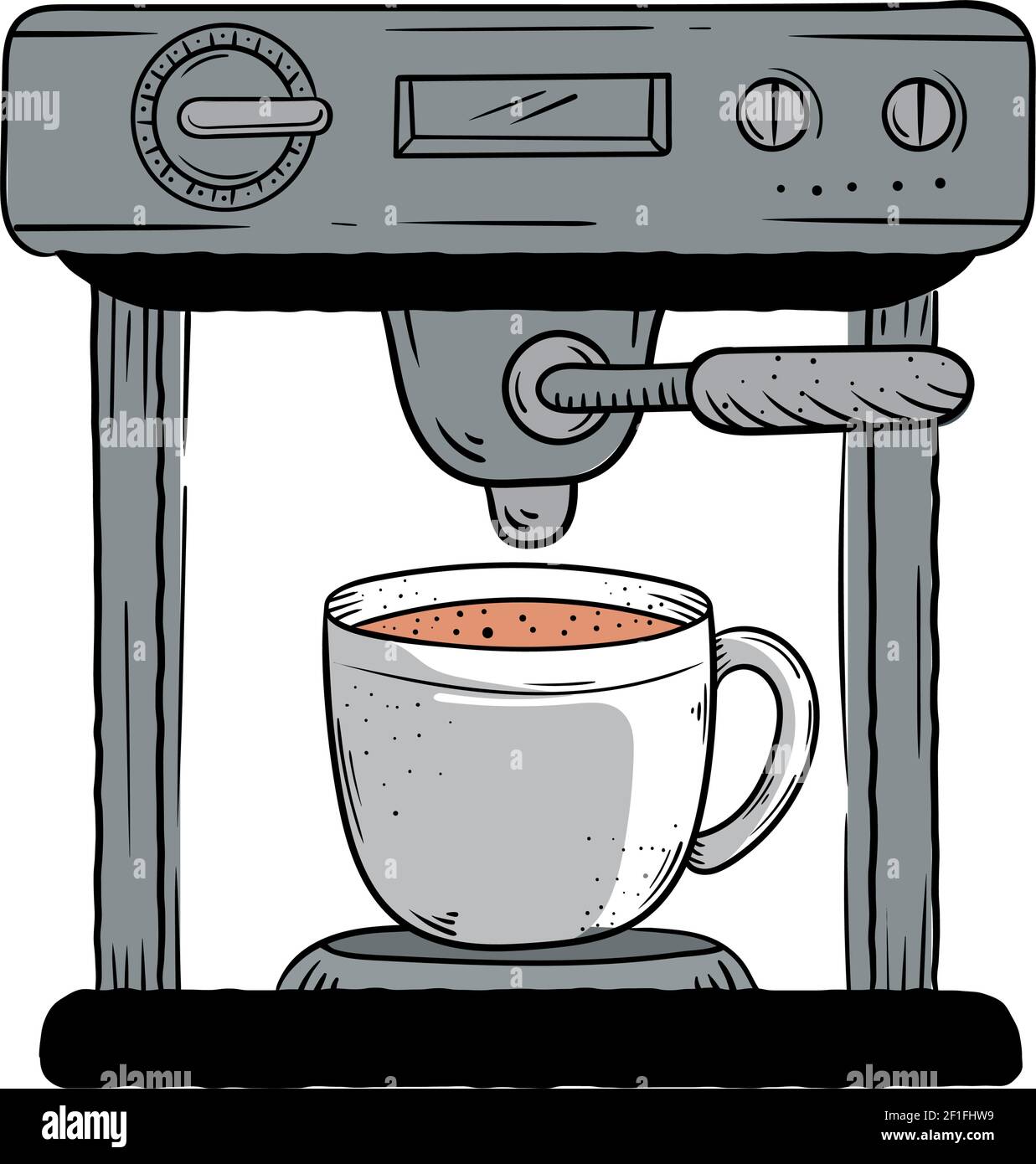 coffee machine doodle Stock Vector Image & Art - Alamy