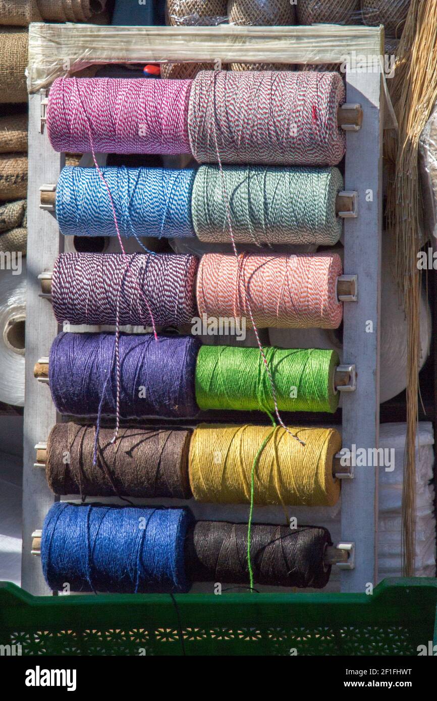 Set of Roll of hand made thread Stock Photo - Alamy