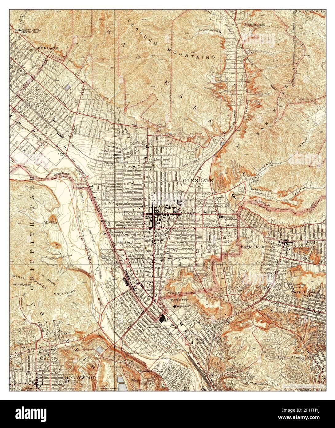 Glendale california map hi-res stock photography and images - Alamy