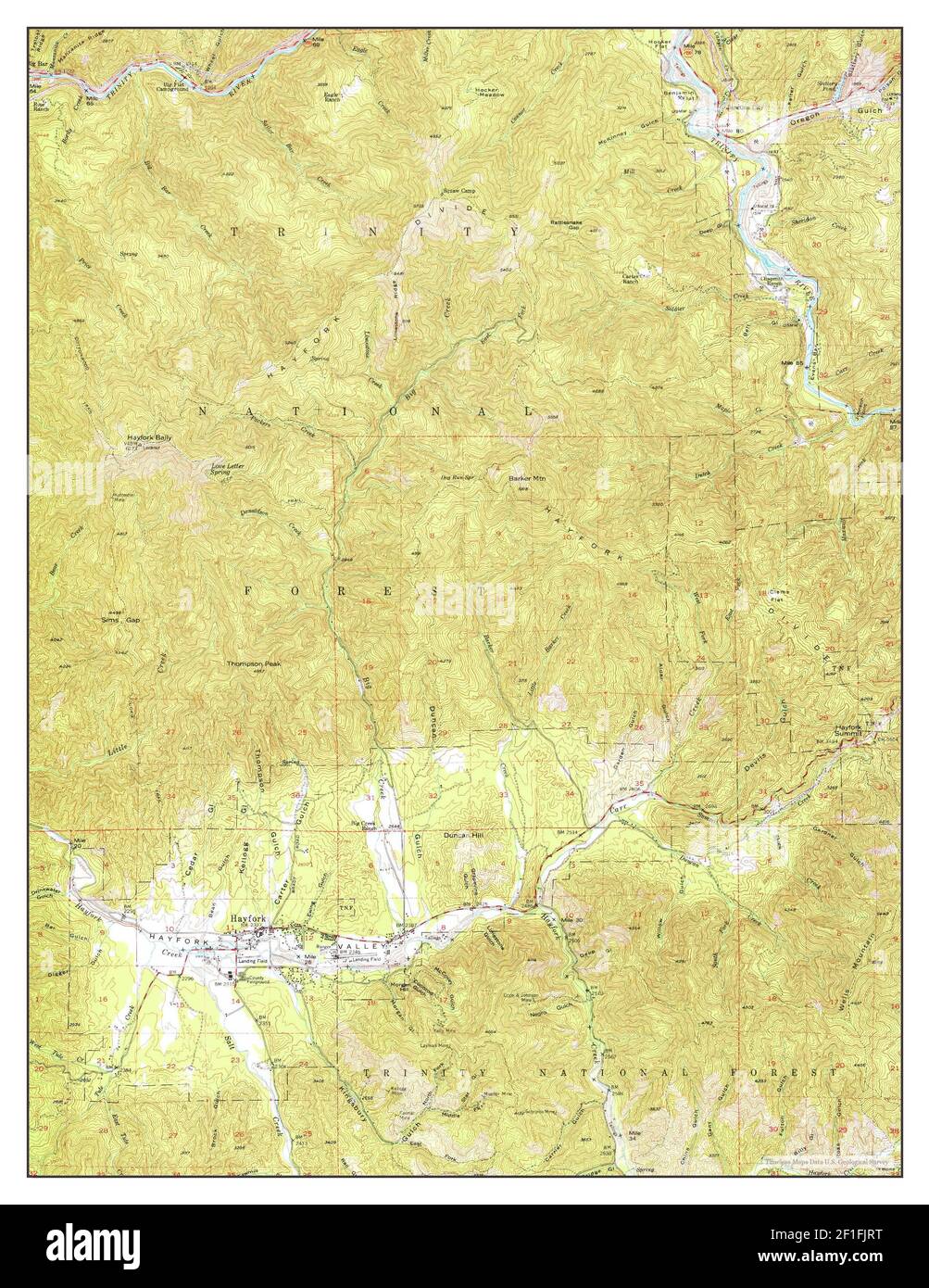 Map of hayfork Cut Out Stock Images & Pictures - Alamy