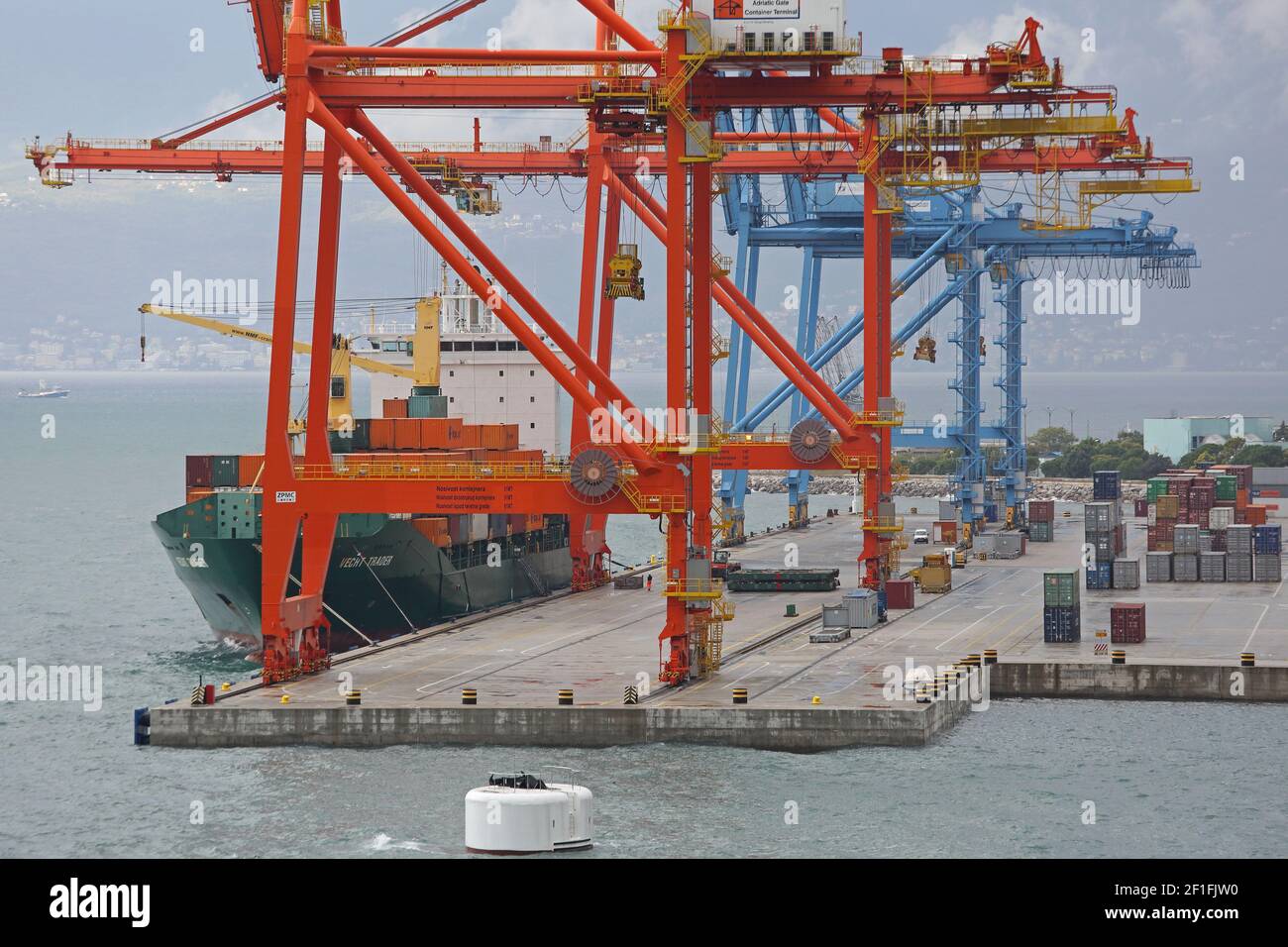 Rijeka, Croatia - October 17, 2014: Loading Cargo Containers Ship ...