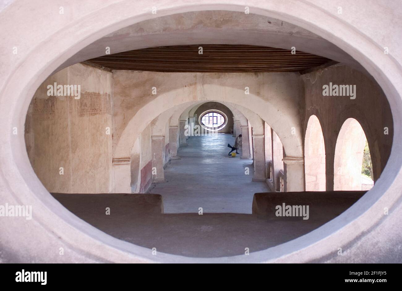 Window and corridor in a 16th century convent Stock Photo - Alamy